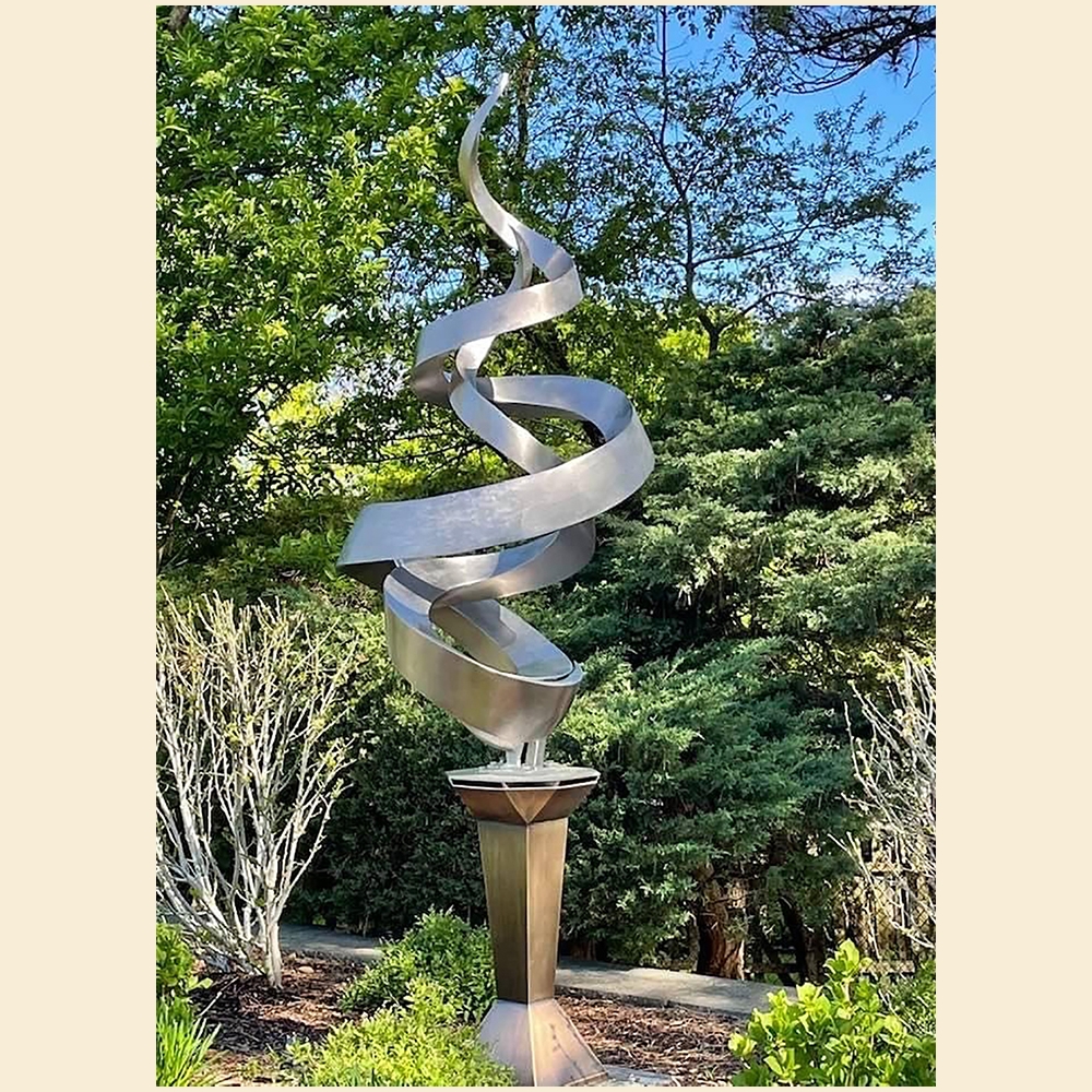 "Spiral Alchemy" Garden Sculpture in stainless steel and bronze for ...